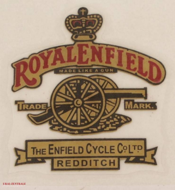 Sticker »Royal Enfield Made like a Gun« 60 x 60mm – Ural-Zentrale